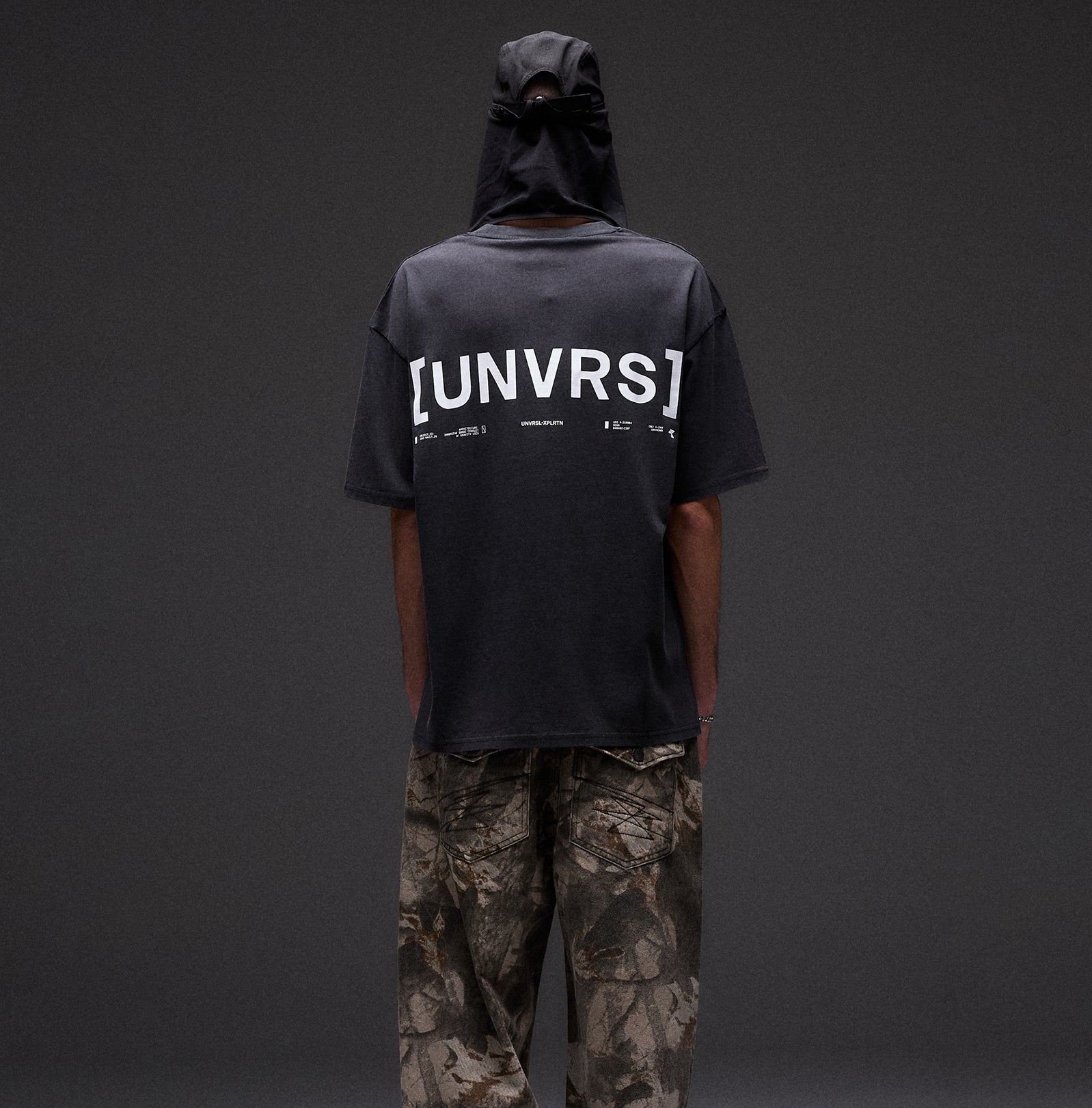 [UNVRS] | Washed Black Core Logo T-Shirt | Oversized | Dark Grey | Acid ...